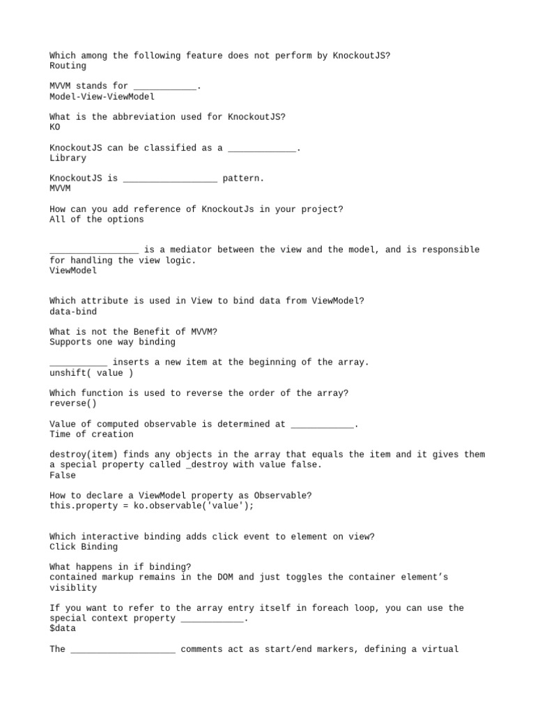 KnockoutJS Features and Concepts Guide | PDF | Computer Programming ...
