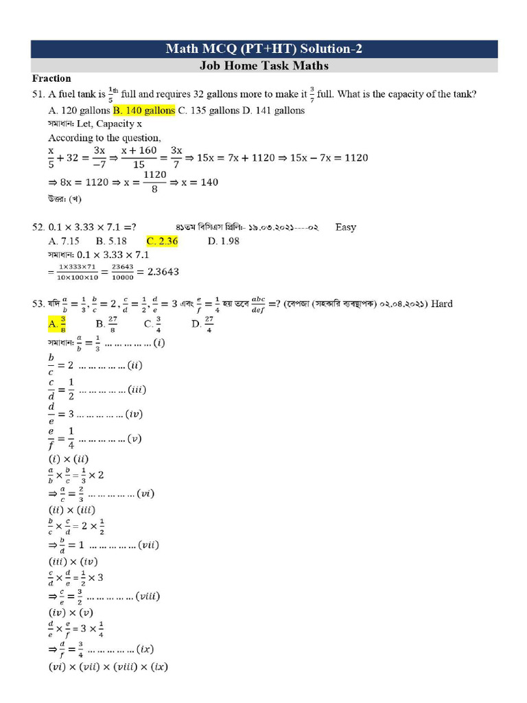 Math Home Task Solution-2 | PDF