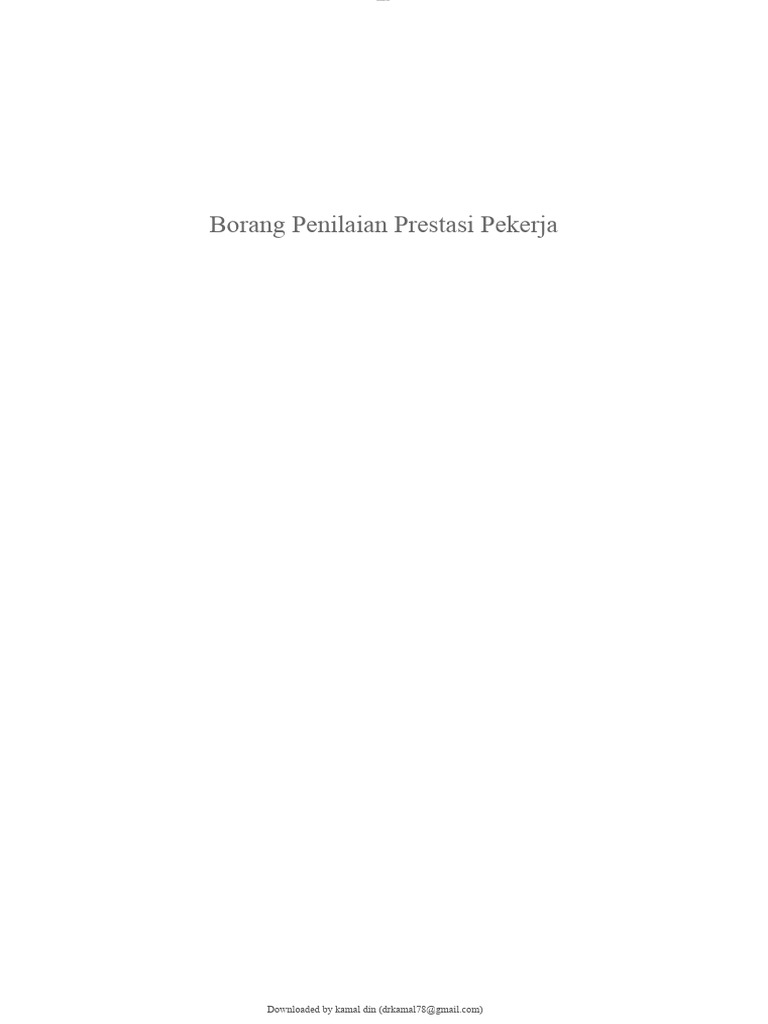 Borang Penilaian Prestasi Pekerja | PDF