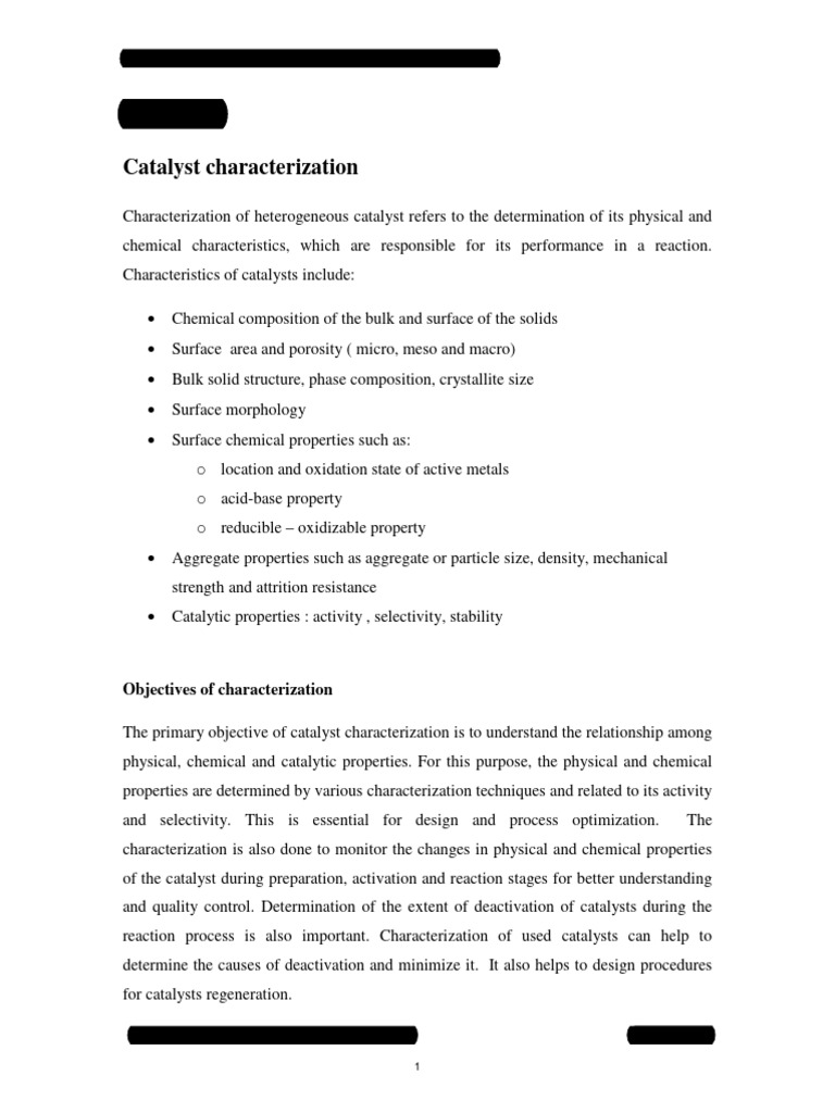 Catalyst Characterization | PDF | Adsorption | Catalysis