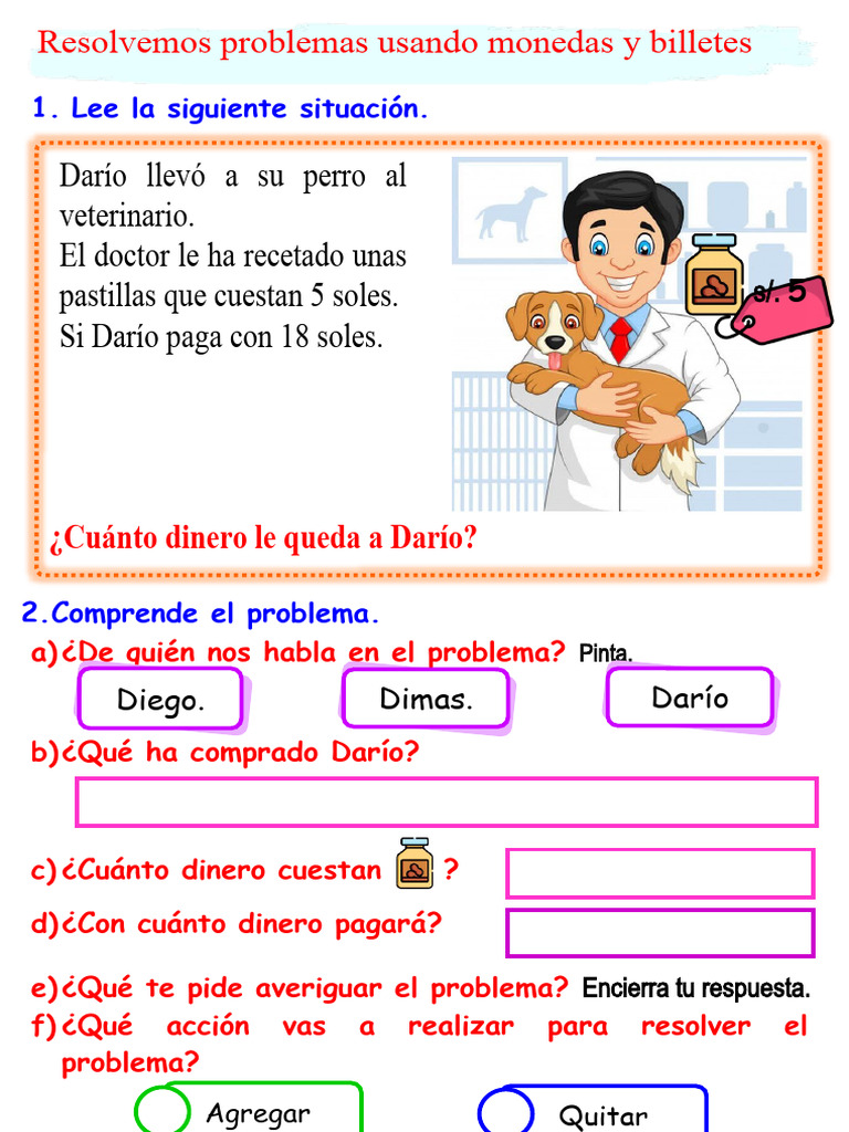 F. Resolvemos Problemas Con Monedas y Billetes Cambio 2 | PDF