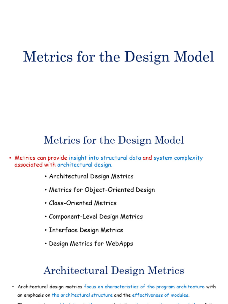 Module 4-Metric For Design Model | PDF | Method (Computer Programming ...