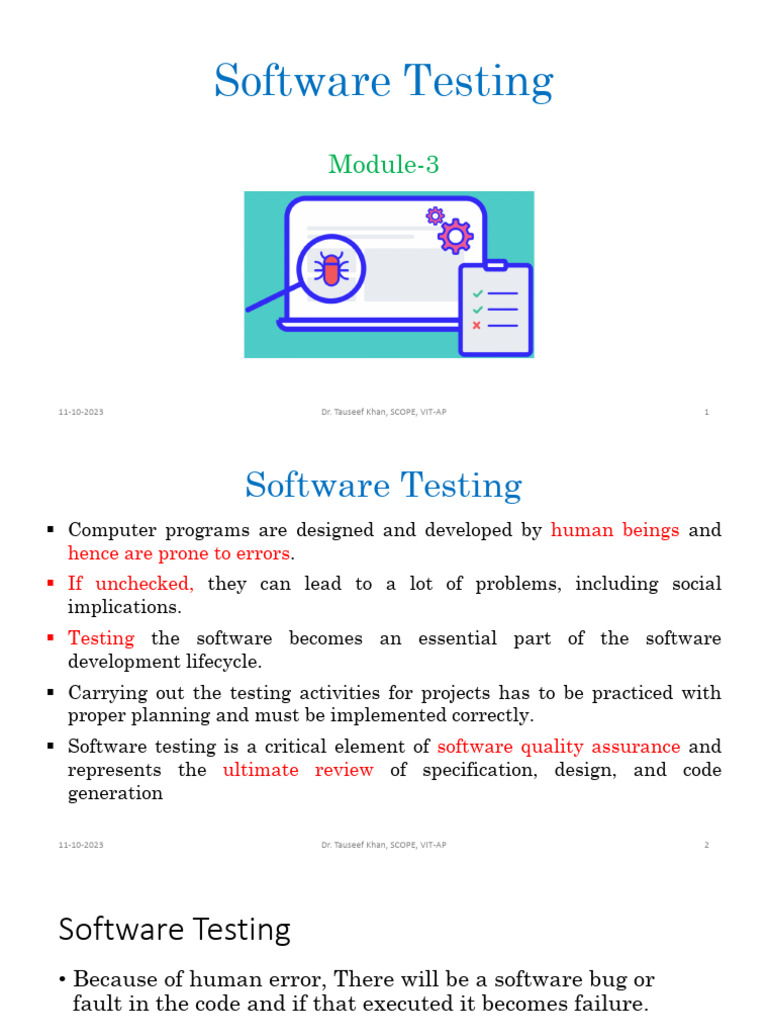Module 3 Software Testing Pdf Software Testing Unit Testing 1534
