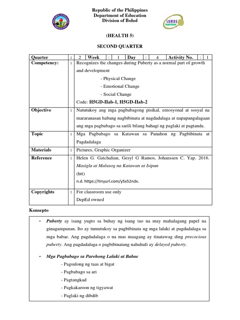 Health5_Q2_LAS_Wk1 | PDF