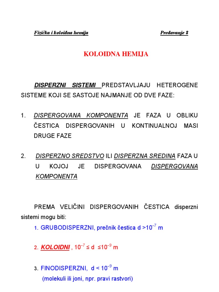 Koloidi | PDF