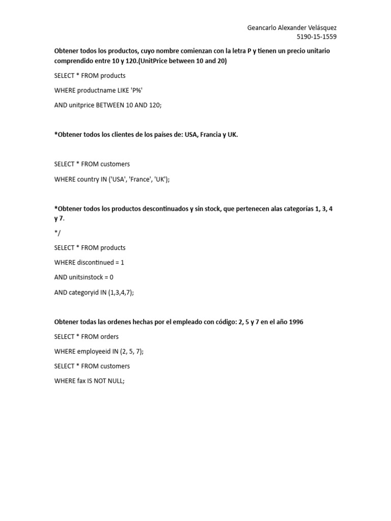 Laboratorio 8 | PDF | SQL | Datos de computadora