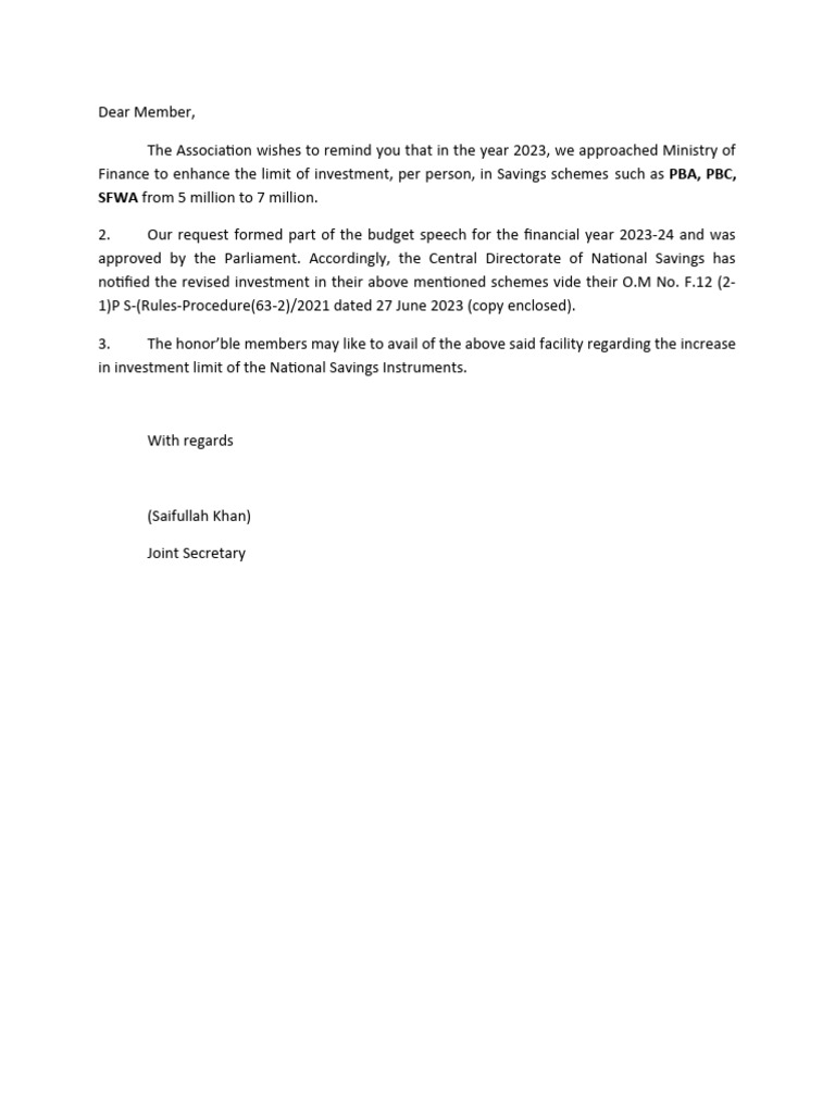 Saifullah Draft Letters | PDF | Pension | Government