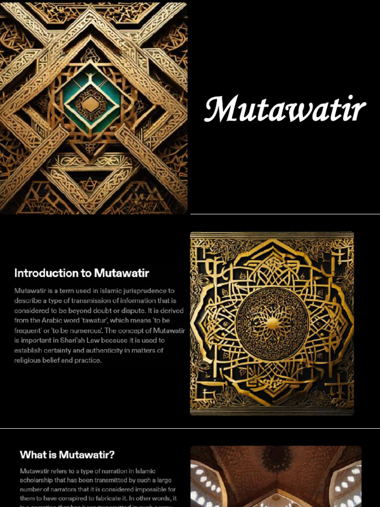 Mutawatir Classification of Hadith | PDF