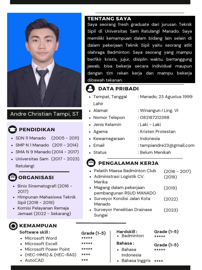 CV Andre Christian Tampi, ST | PDF