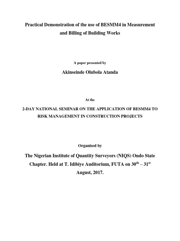 BESMM4: Measurement and Billing Guide | PDF | Measurement | Sheet Metal