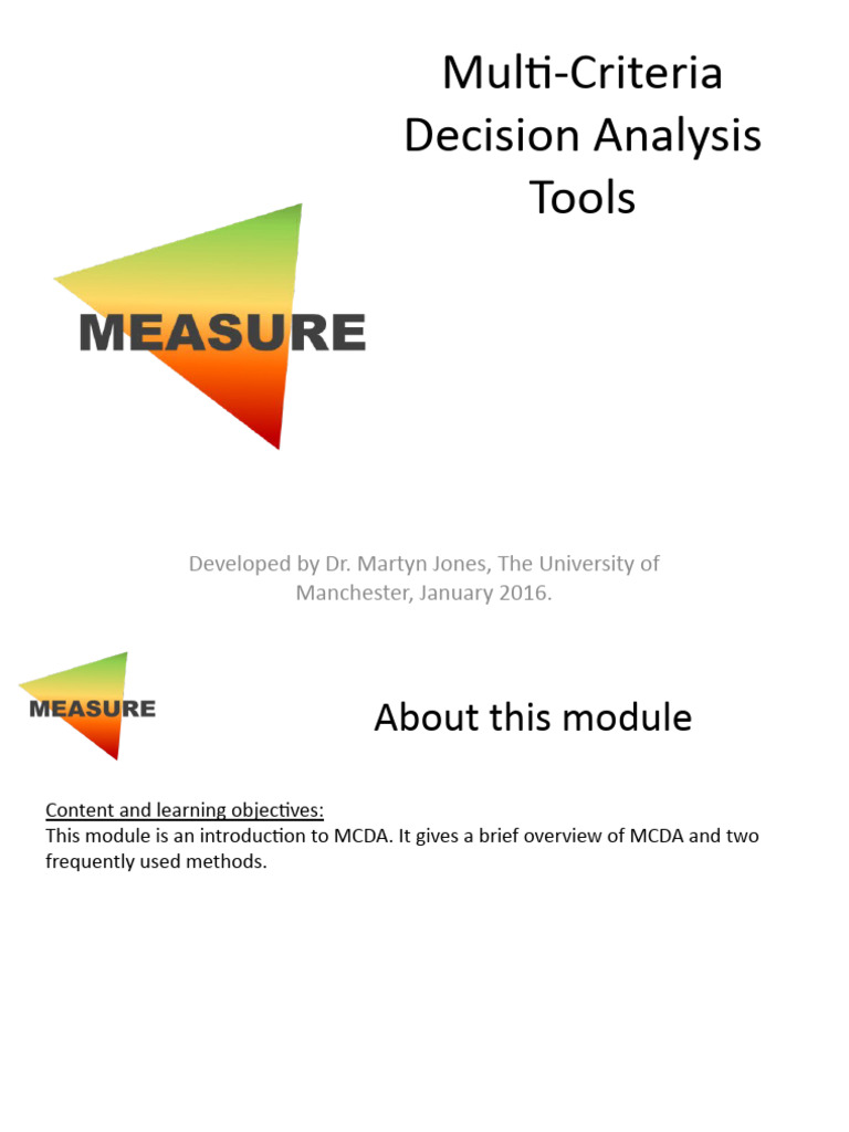 Unit 3 - Measure-Training-Module-Mcda | PDF | Decision Making | Cognition