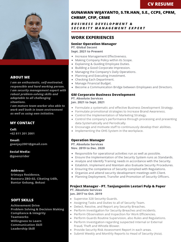 Gunawan W. - CV Resume | PDF | Business
