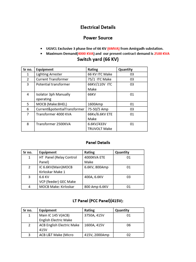 10, Electrical Detail | PDF | Electromagnetism | Power Engineering
