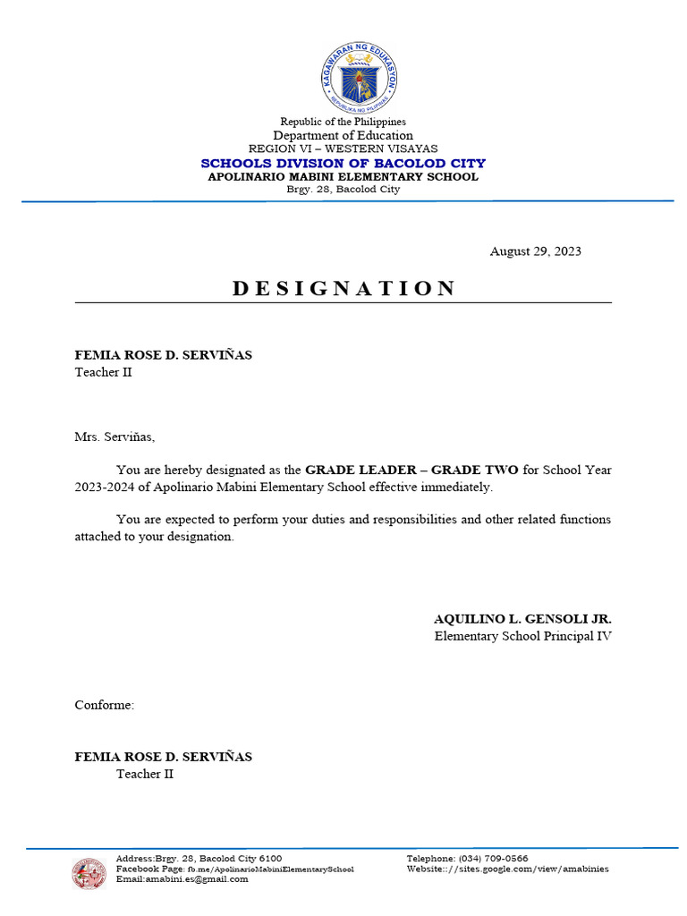 Designation - Grade Leader | PDF