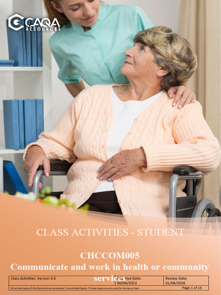 CHCCOM005 Class Activity Book - Student | PDF | Communication | Nonverbal Communication