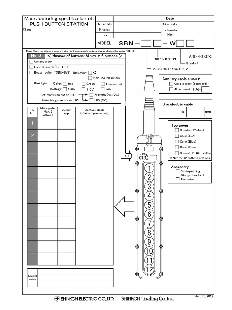 Push Button Spec. | PDF | Light Emitting Diode | Switch