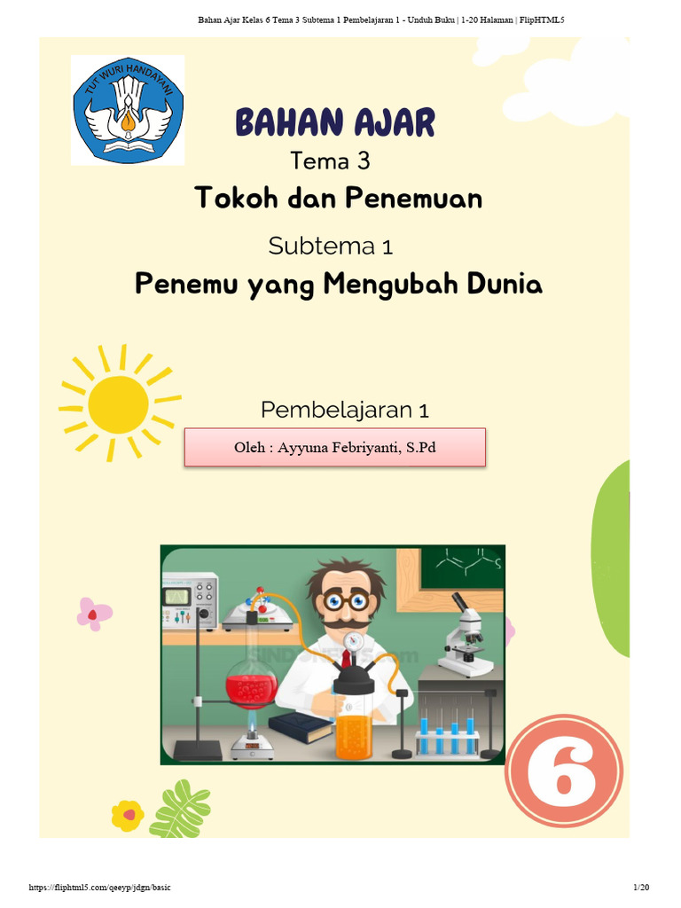 Bahan Ajar Kelas 6 Tema 3 Subtema 1 Pembelajaran 1 Unduh Buku 1 20