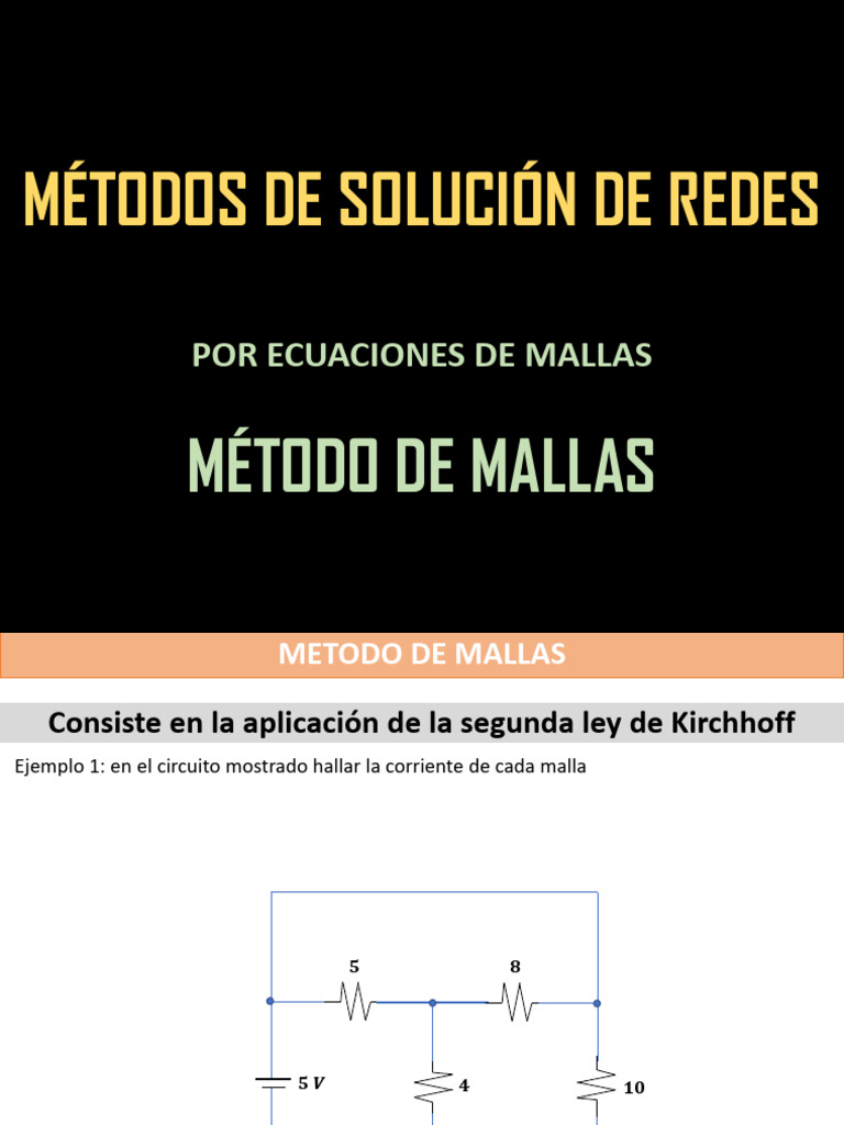 5 Metodo de Mallas PDF | PDF | Resistencia Eléctrica y Conductancia | voltaje