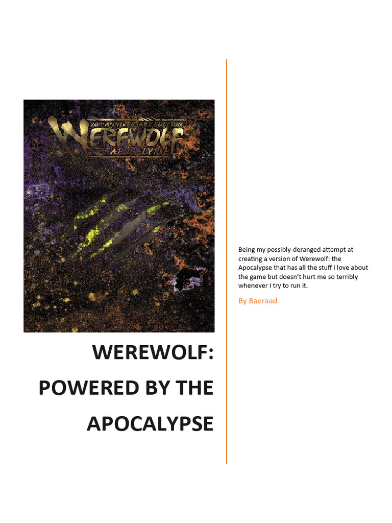 Werewolf: Powered by The Apocalypse | PDF
