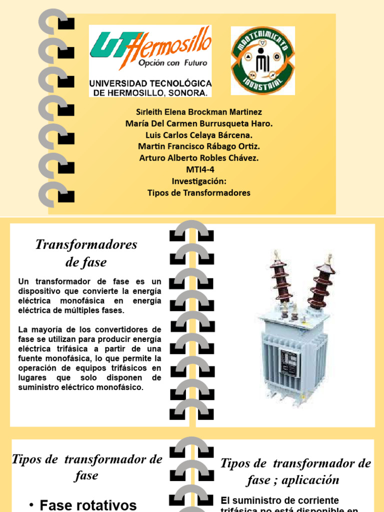 Tipos de Transformadores | PDF | Transformador | Ingenieria Eléctrica