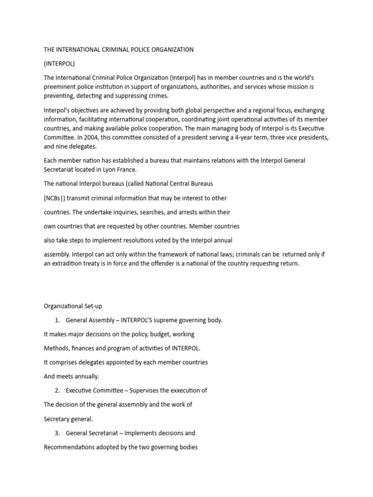 INTERPOL | PDF | Police | Human Rights
