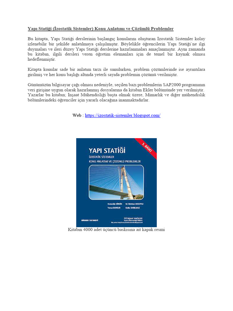 Yapi Statigi Izostatik Sistemler Konu An | PDF