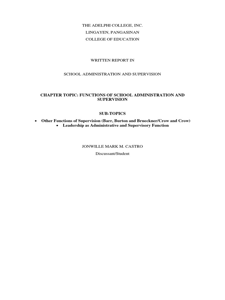 Educ 8 Report (Other Functions of Supervision) | PDF | Leadership ... Educ 8 Report (Other Functions of Supervision) | PDF | Leadership ...