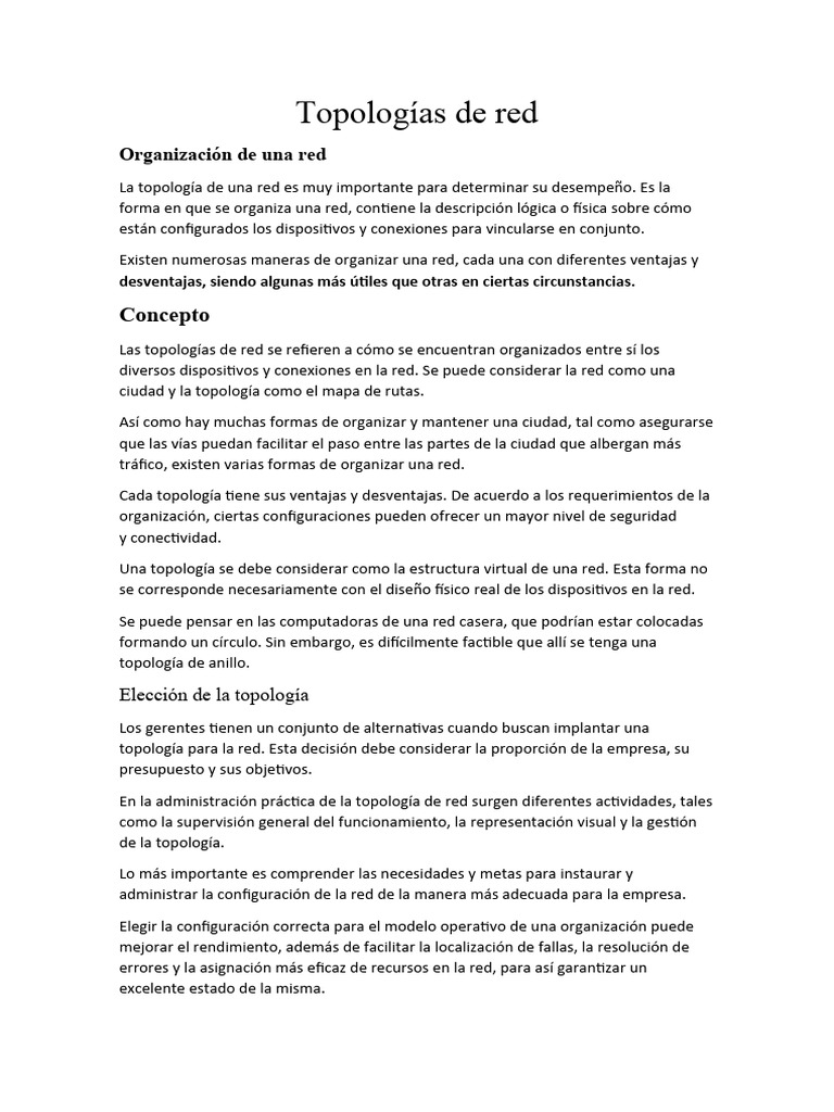 Topologías de Red | PDF | Red de computadoras | Topología de la red
