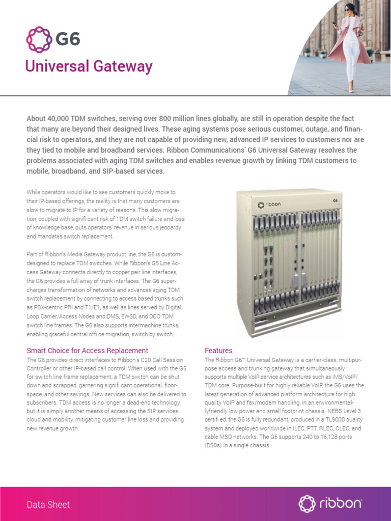 G6 - (DS G6) Universal Gateway | PDF | Voice Over Ip | Data Transmission