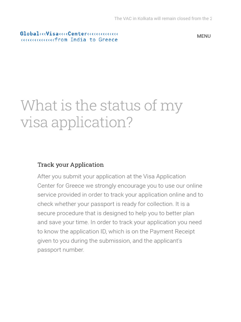 What Is The Status of My Visa Application - Global Visa Center World ...