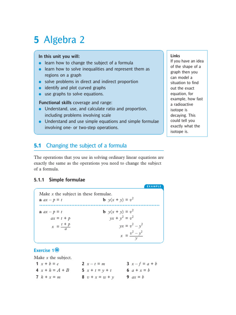 Ace Algebra Booklet | PDF | Equations | Area