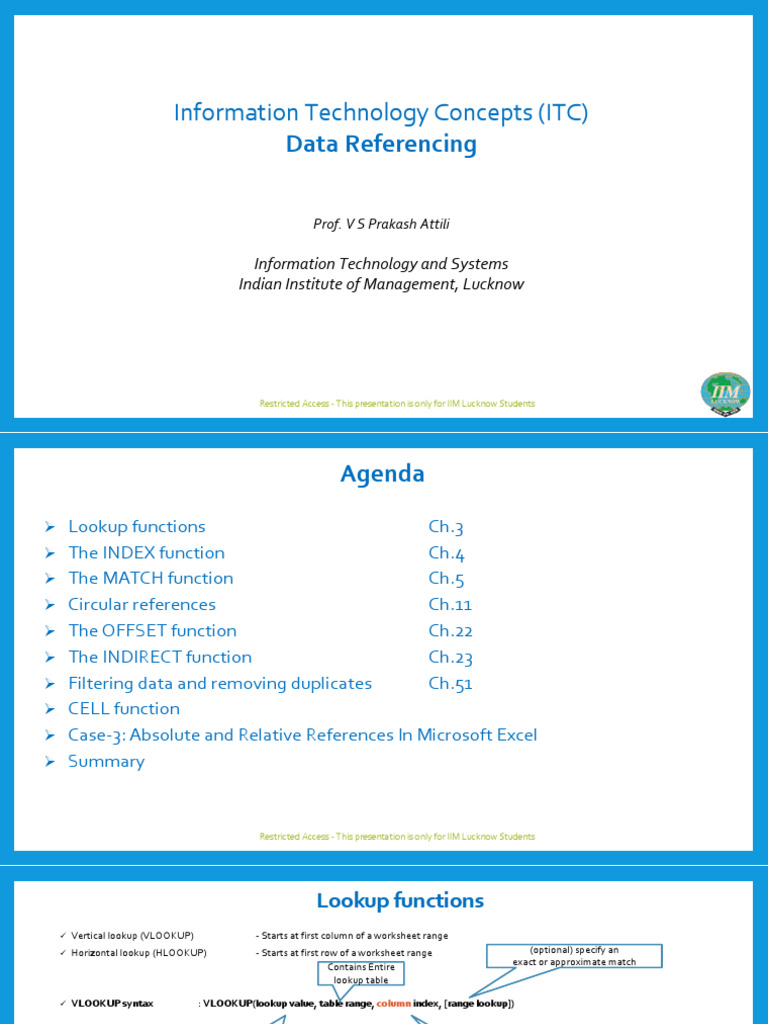 3-Data Referencing | PDF | Database Index | Microsoft Excel