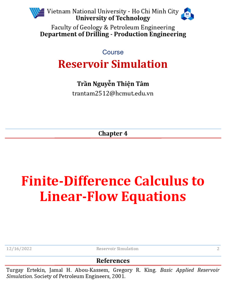 Chapter 4 Finite-Difference Calcalus To Linear-Flow Equations | PDF ...