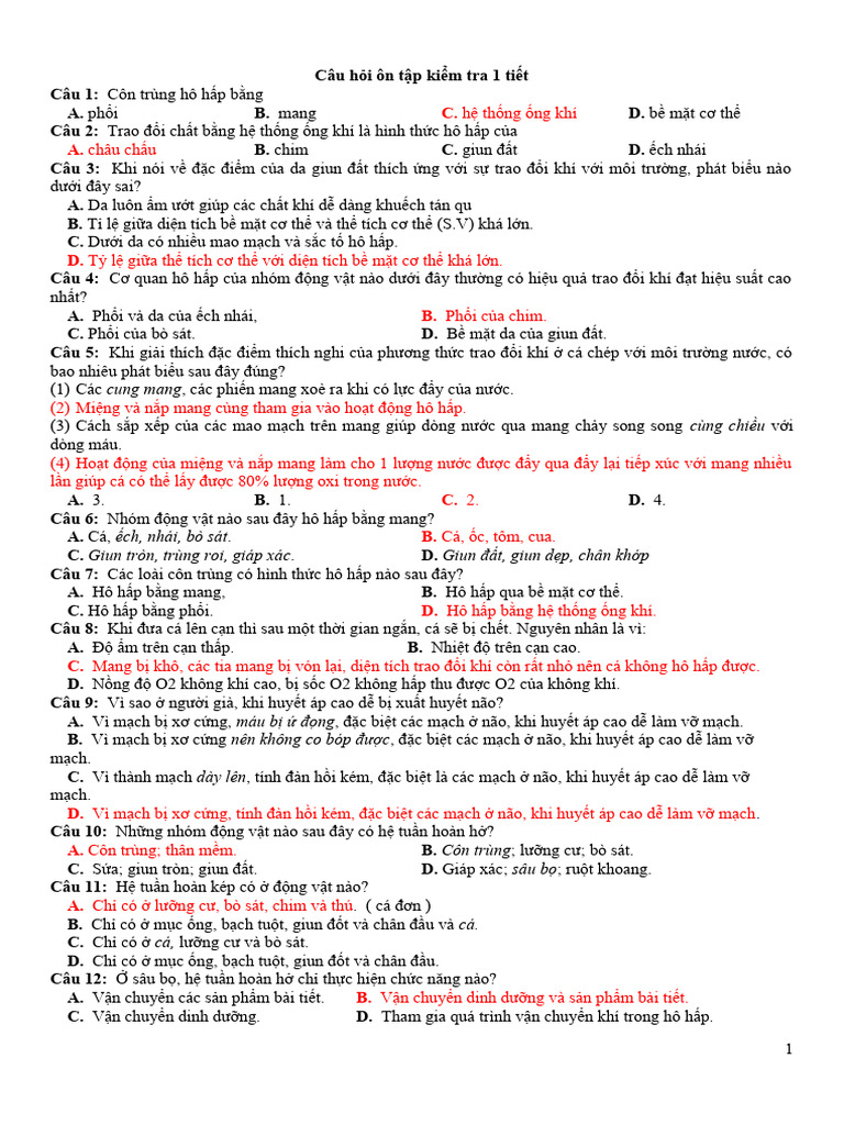 Đề tổng ôn Sinh 11 - HK II | PDF