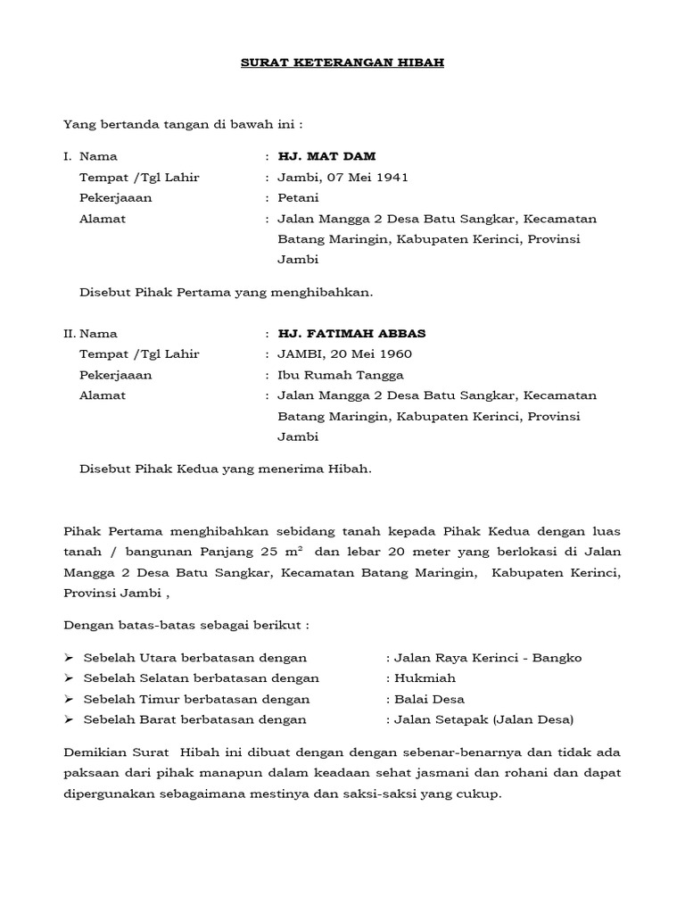 SK Hibah Dan SKT | PDF