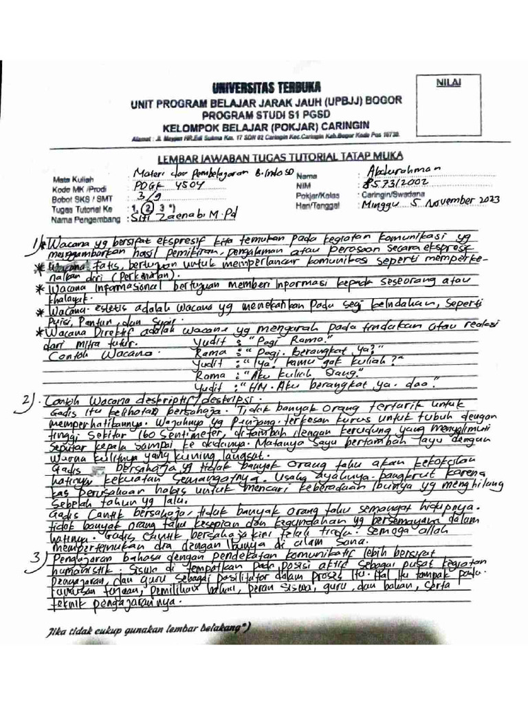 Indo TTM 2 SE 9 | PDF