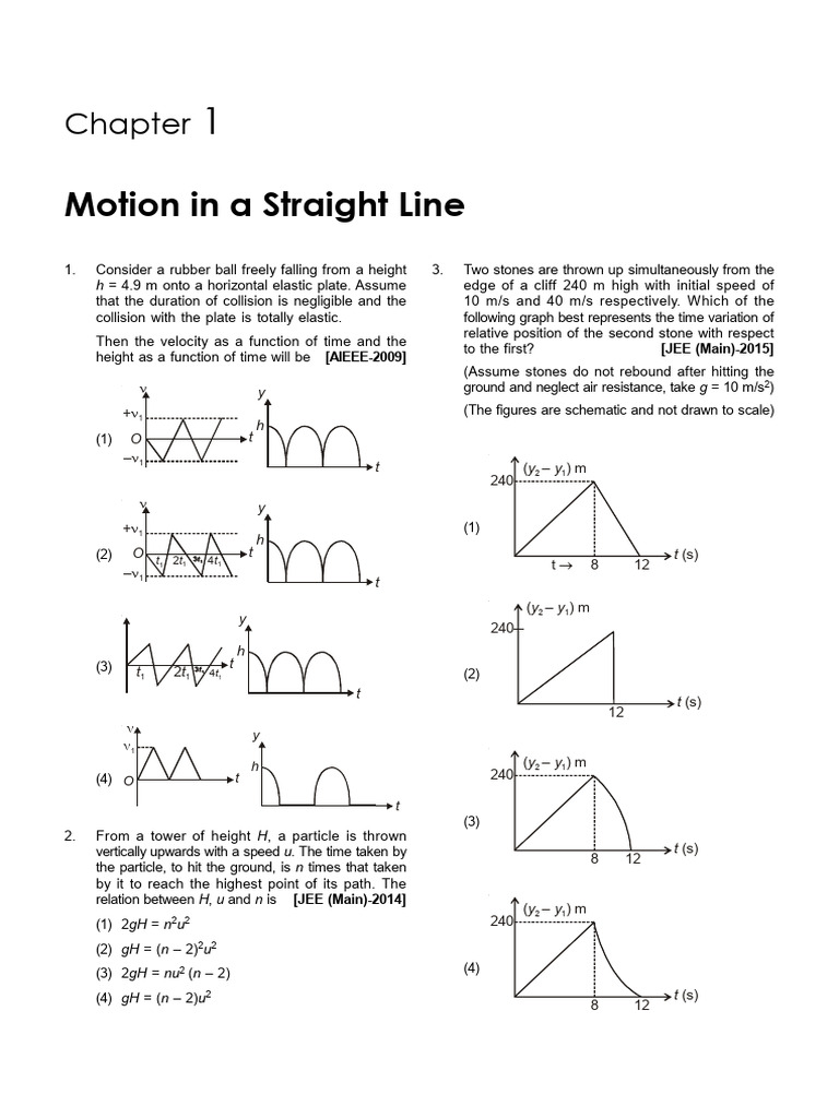 Motion in A Straight Line | PDF | Acceleration | Velocity