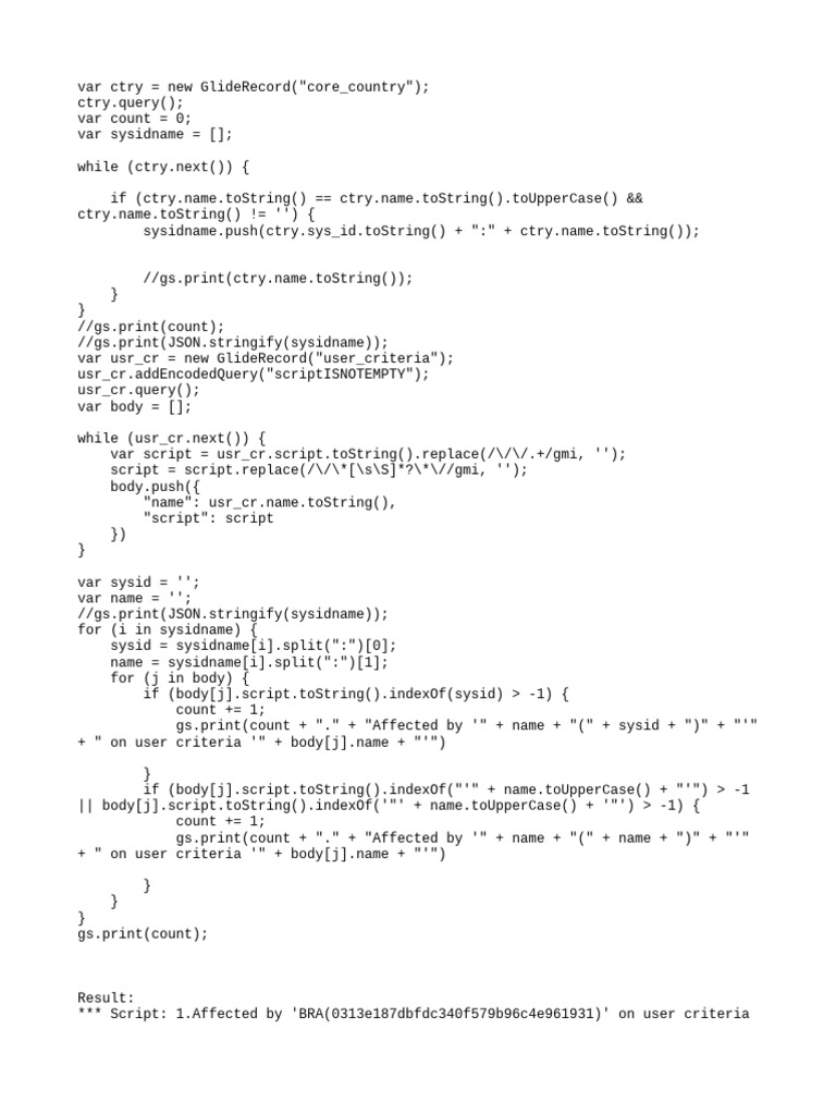 User Criteeria Background Script&Result | PDF | Business | Technology & Engineering