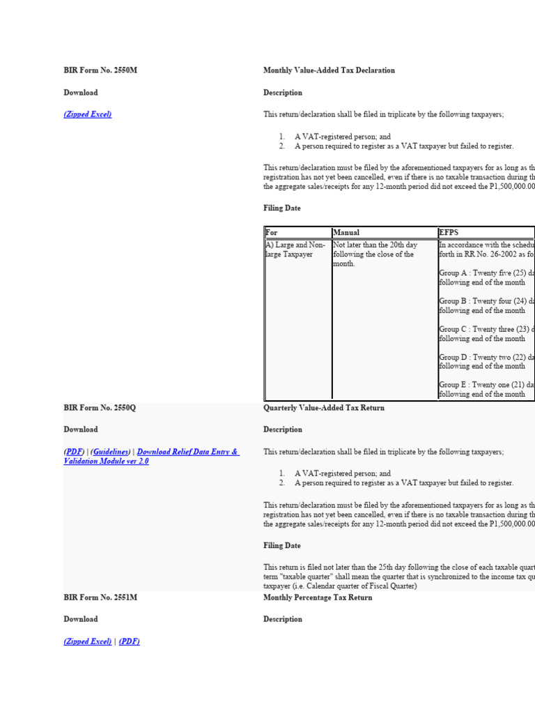 BIR Form No. 2550M | PDF | Value Added Tax | Taxes