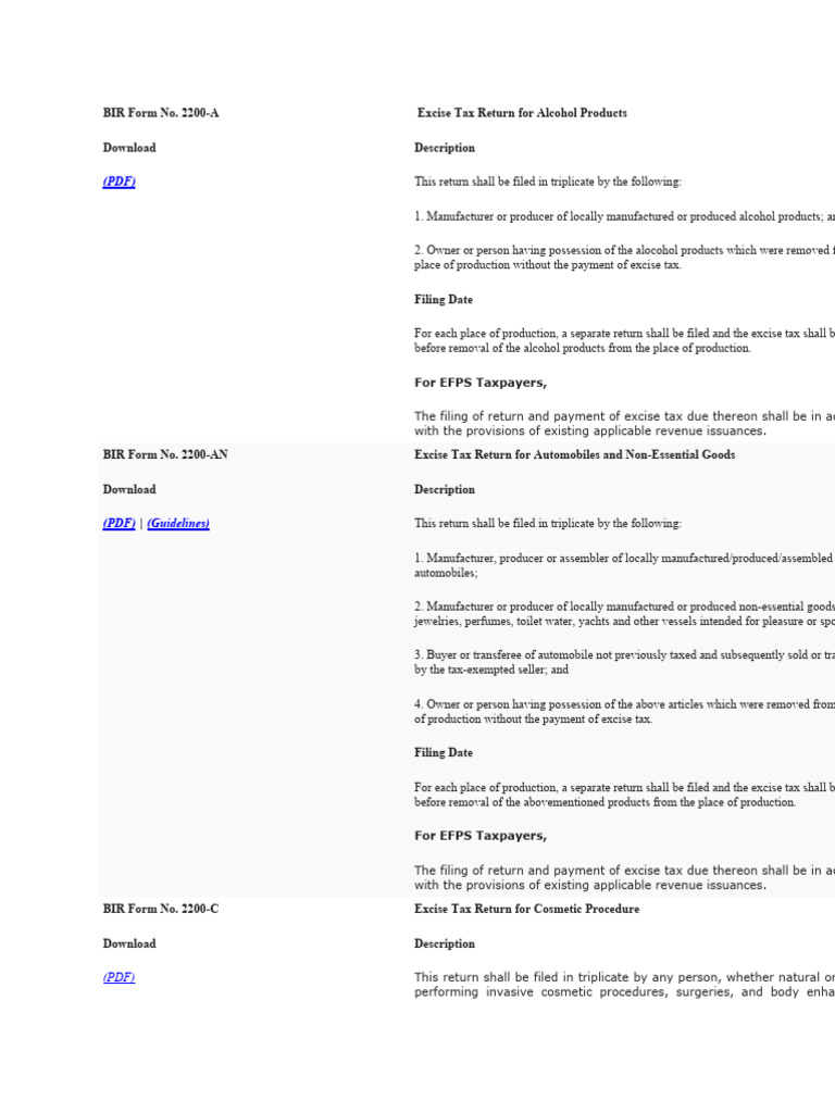 BIR Form No. 2200-A | PDF | Taxes | Tax Return (United States)