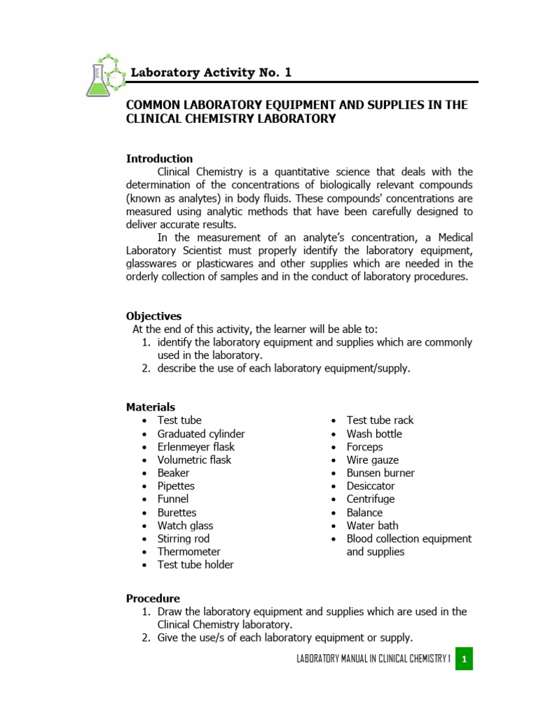 Clinical Chemistry Lab Equipment Guide | PDF | Science & Mathematics