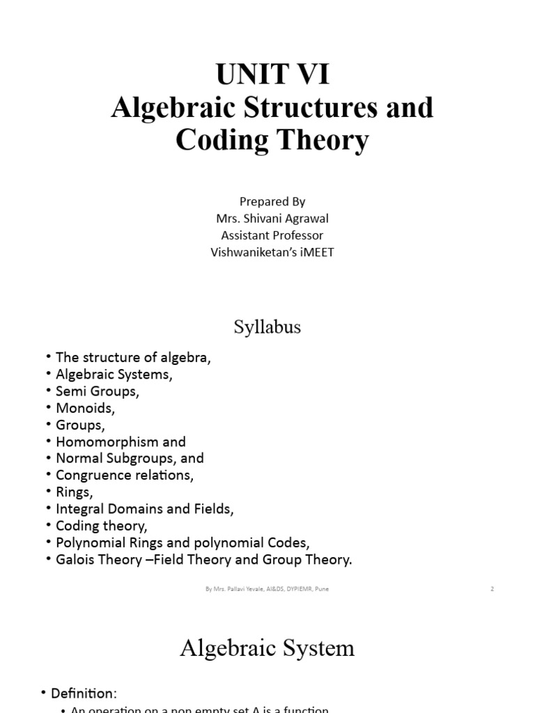 Dm-Unit - 6 | PDF | Ring (Mathematics) | Group (Mathematics)