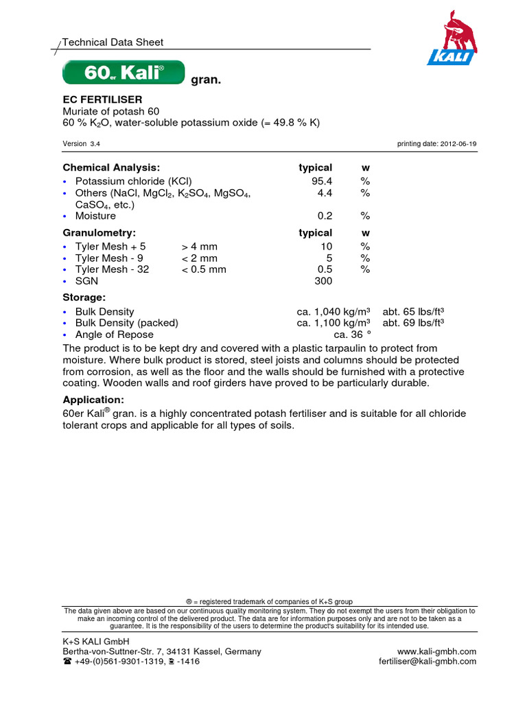 TDS Mop Gran 1 | PDF | Metallic Elements | Atoms