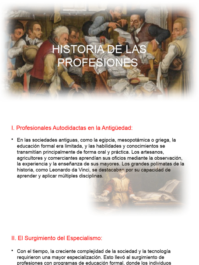 Historia de Las Profesiones | PDF | Sociedad | Comportamiento