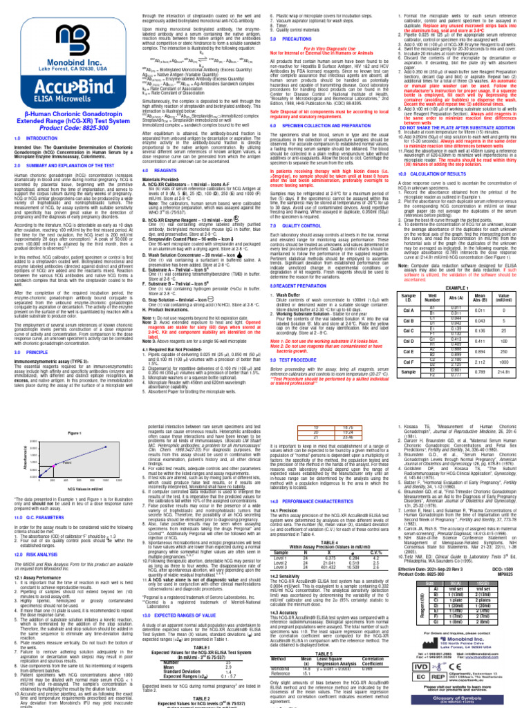 hCG-XR Test System Overview and Procedure | PDF | Elisa | Human ...
