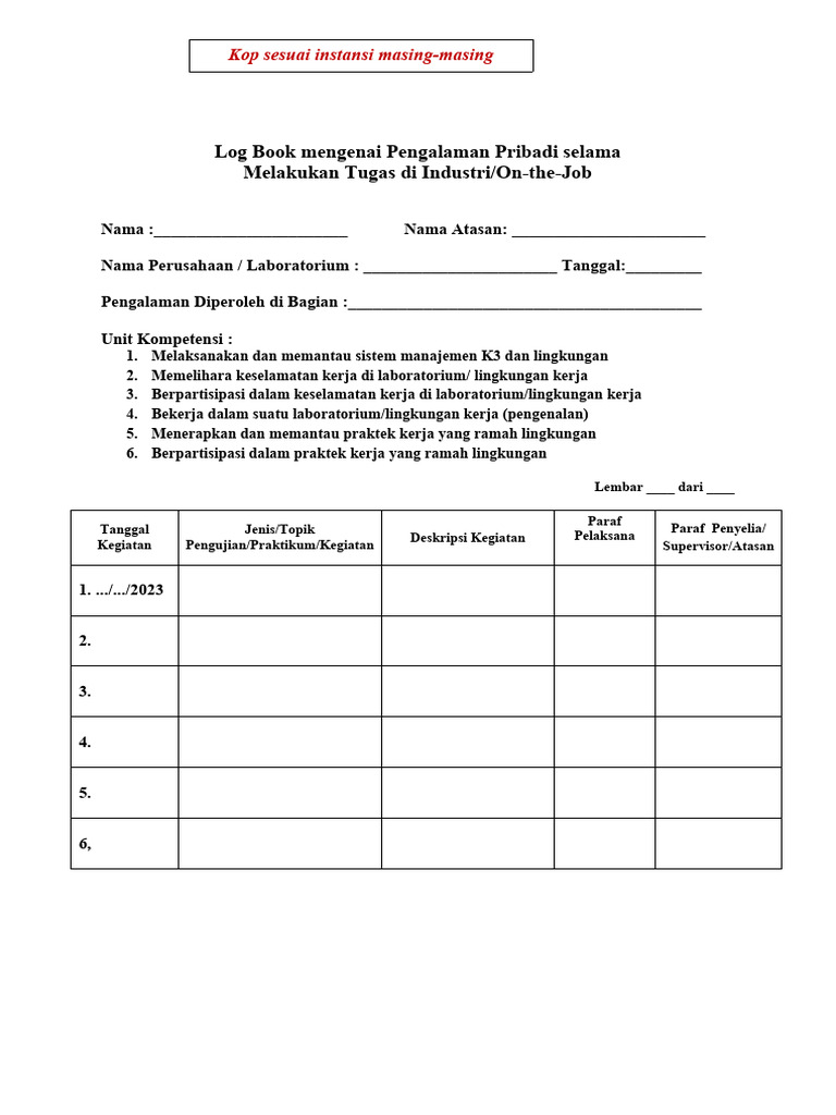 Log Book - K3 Laboratorium | PDF | Komputer