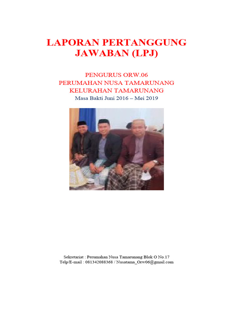 Laporan Pertanggung Jawaban (LPJ) | PDF