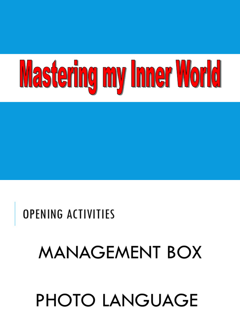Mastering Your Inner World | PDF | Self Esteem | Cognition