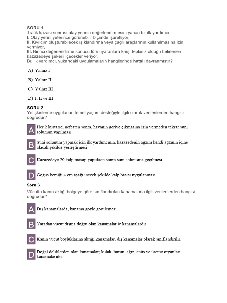 Ehliyet Ilkyardım | PDF