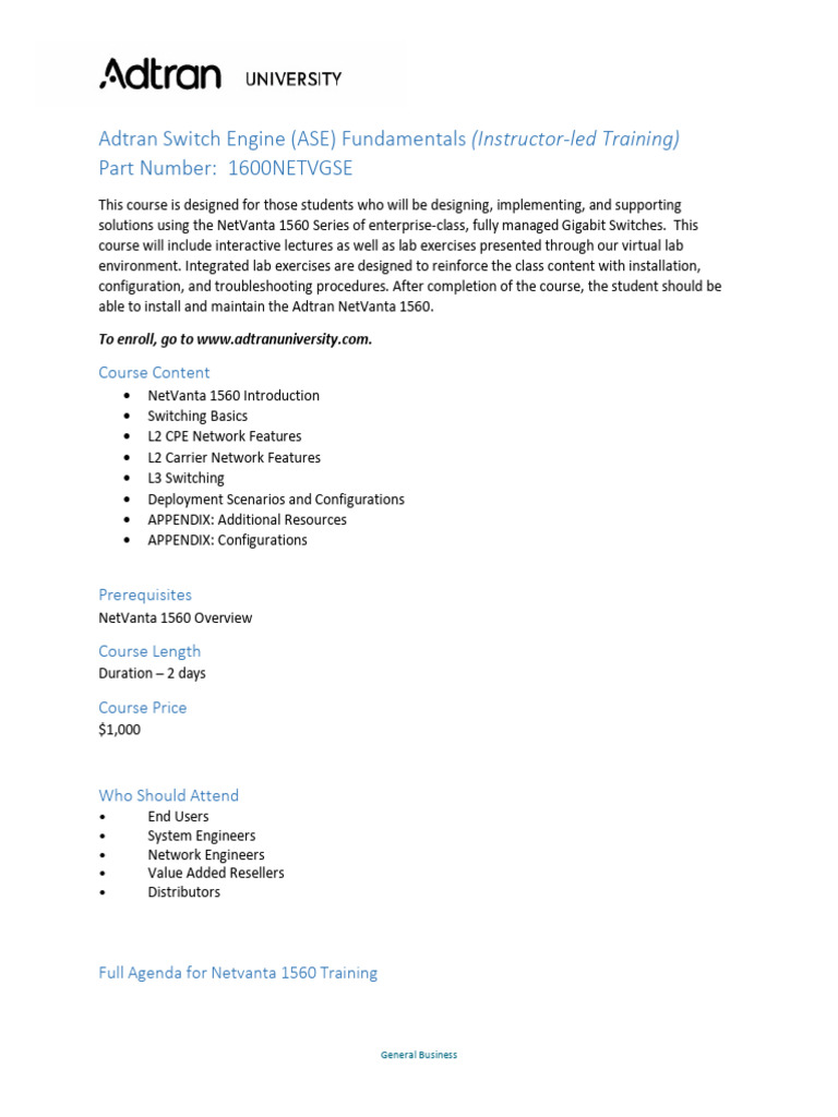 Adtran Switch Engine Fundamentals | PDF | Computer Network | Network Switch
